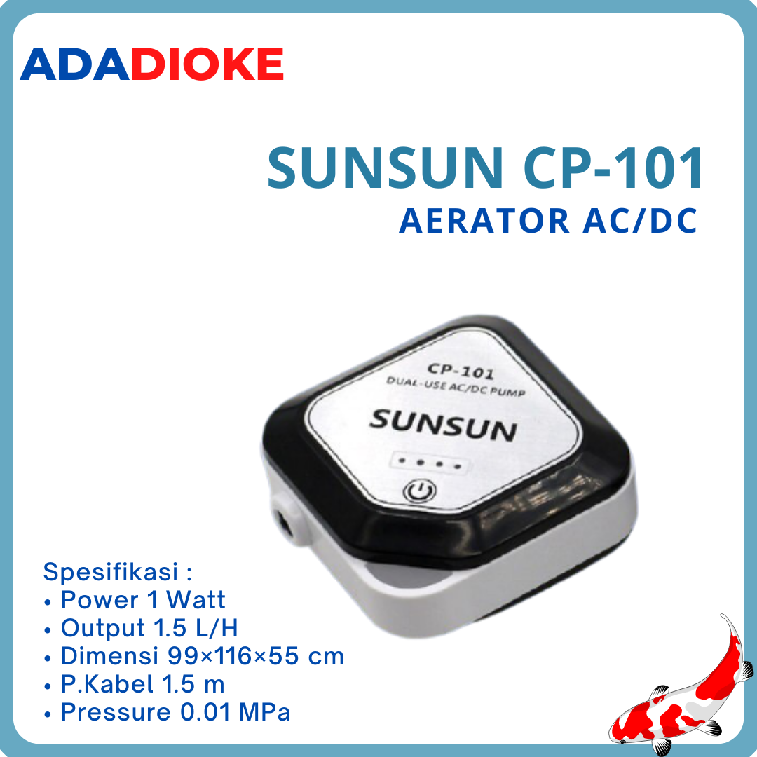SUNSUN AERATOR ACDC CP101/CP 101/AC DC 1 LUBANG POMPA UDARA AQUARIUM ...
