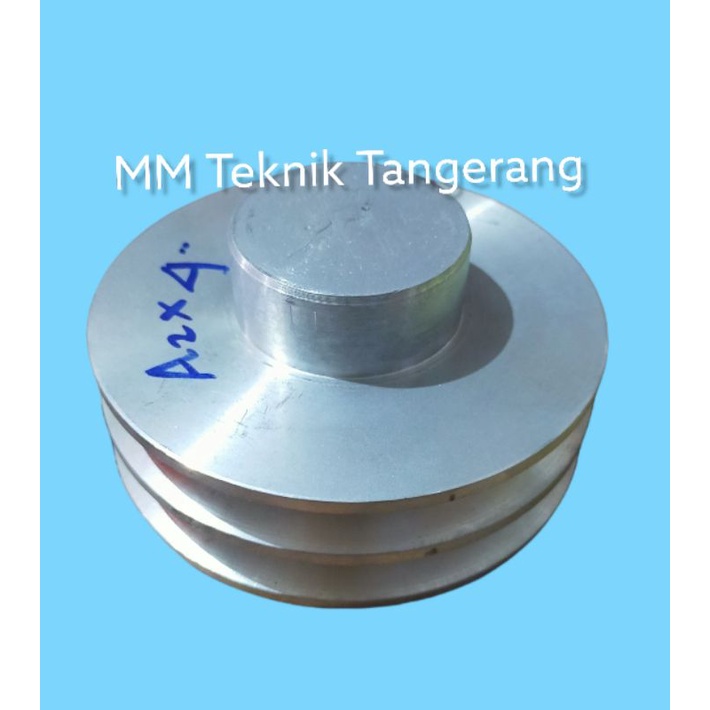 Pully A2 x 4 inch Padat Alumunium Puli Poli Polli Pulley A2 4" A2x4 ...