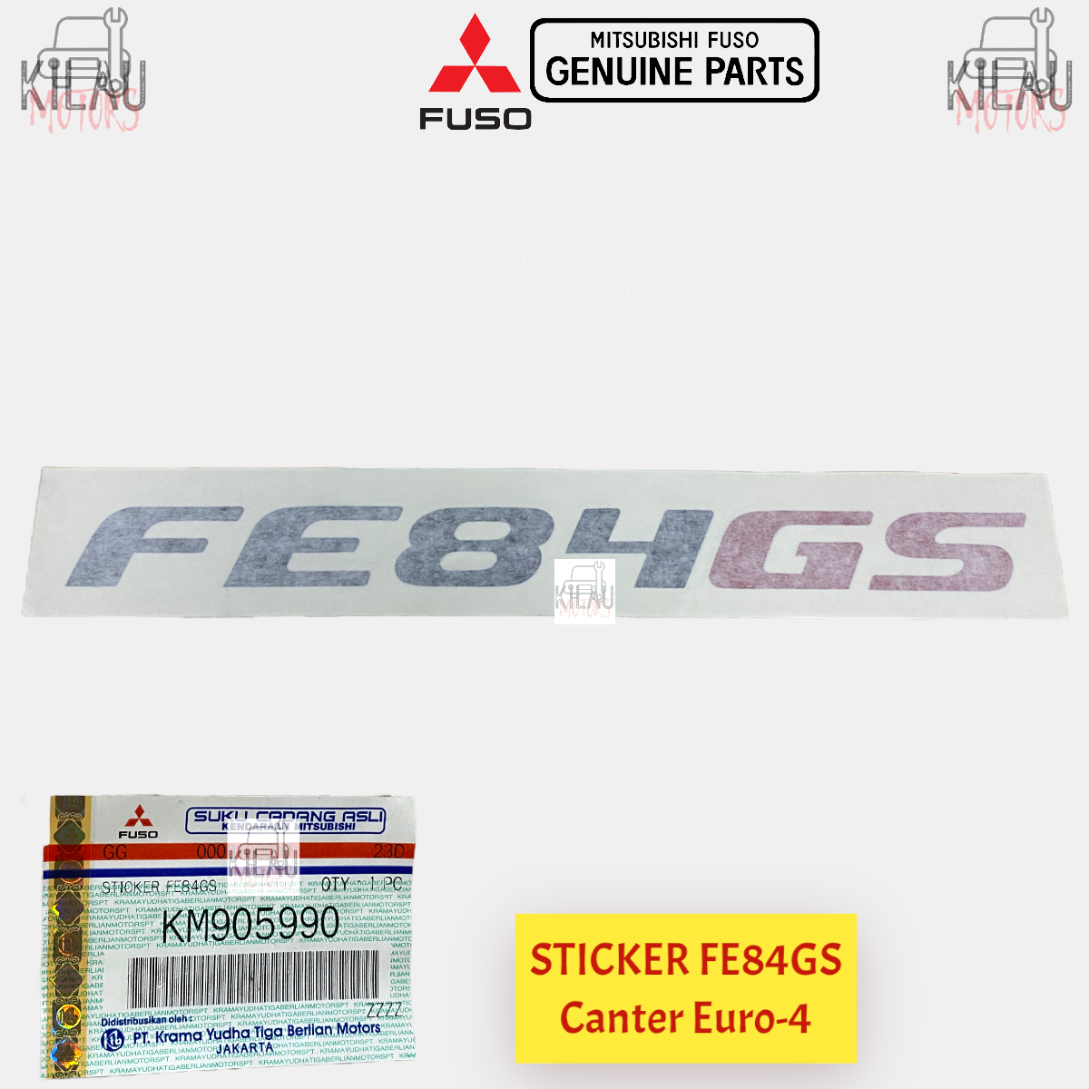 Sticker Stiker Label FE84GS Original Mitsubishi Canter Euro 4 KM905990 ...