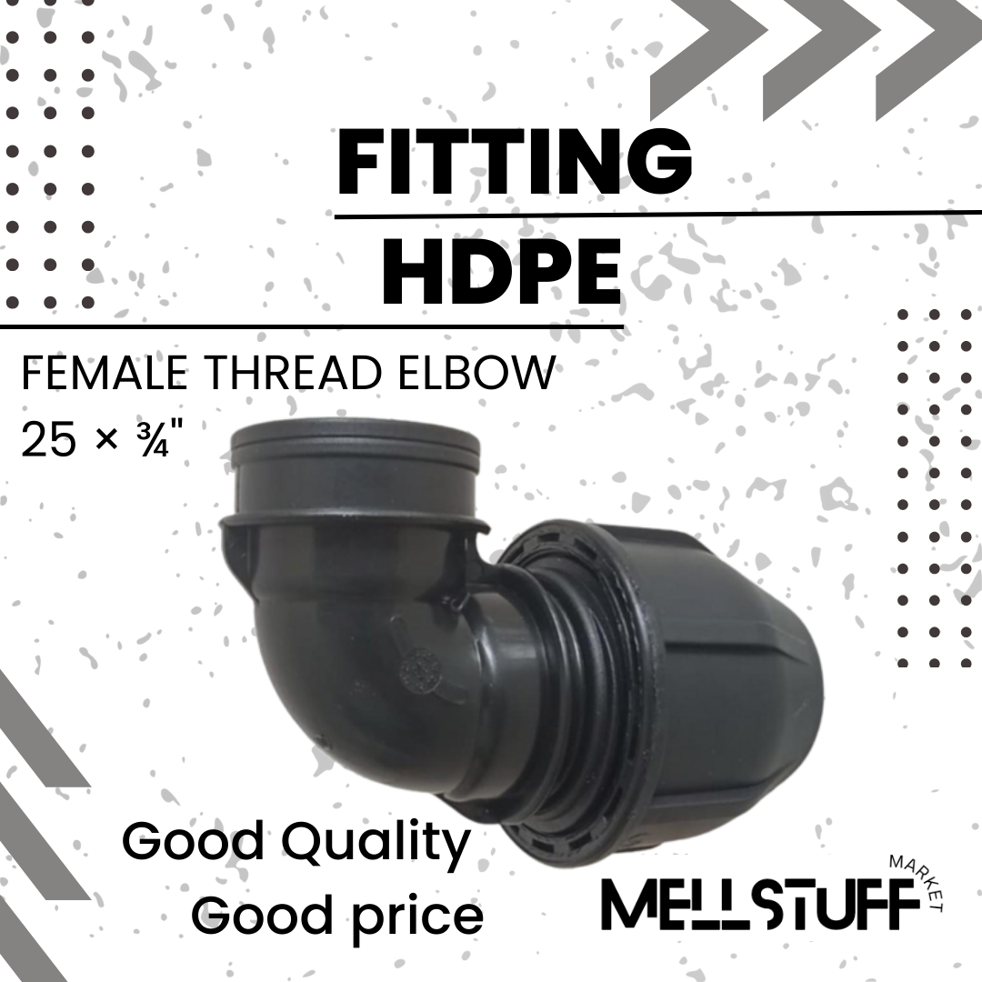 Fitting HDPE Female Thread Elbow Ukuran 25 MM x 3/4" Inch Sambungan ...