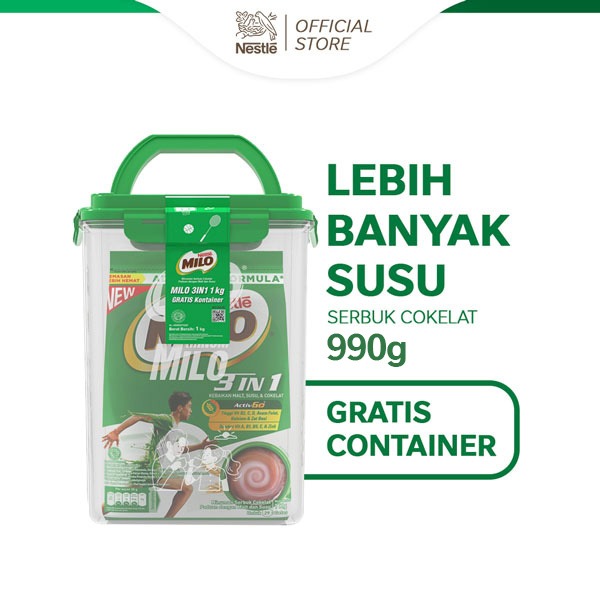 Nestle Milo 3in1 ACTIV-GO Pouch 990G - GRATIS CONTAINER | Lazada Indonesia