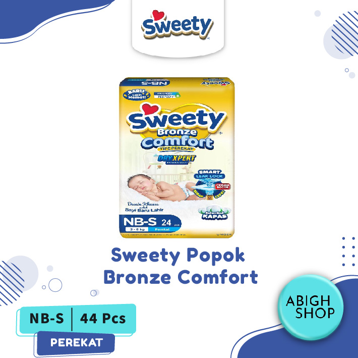 Sweety Bronze Comfort Newborn NB-S 24 Pcs - Popok Bayi baru Lahir ...