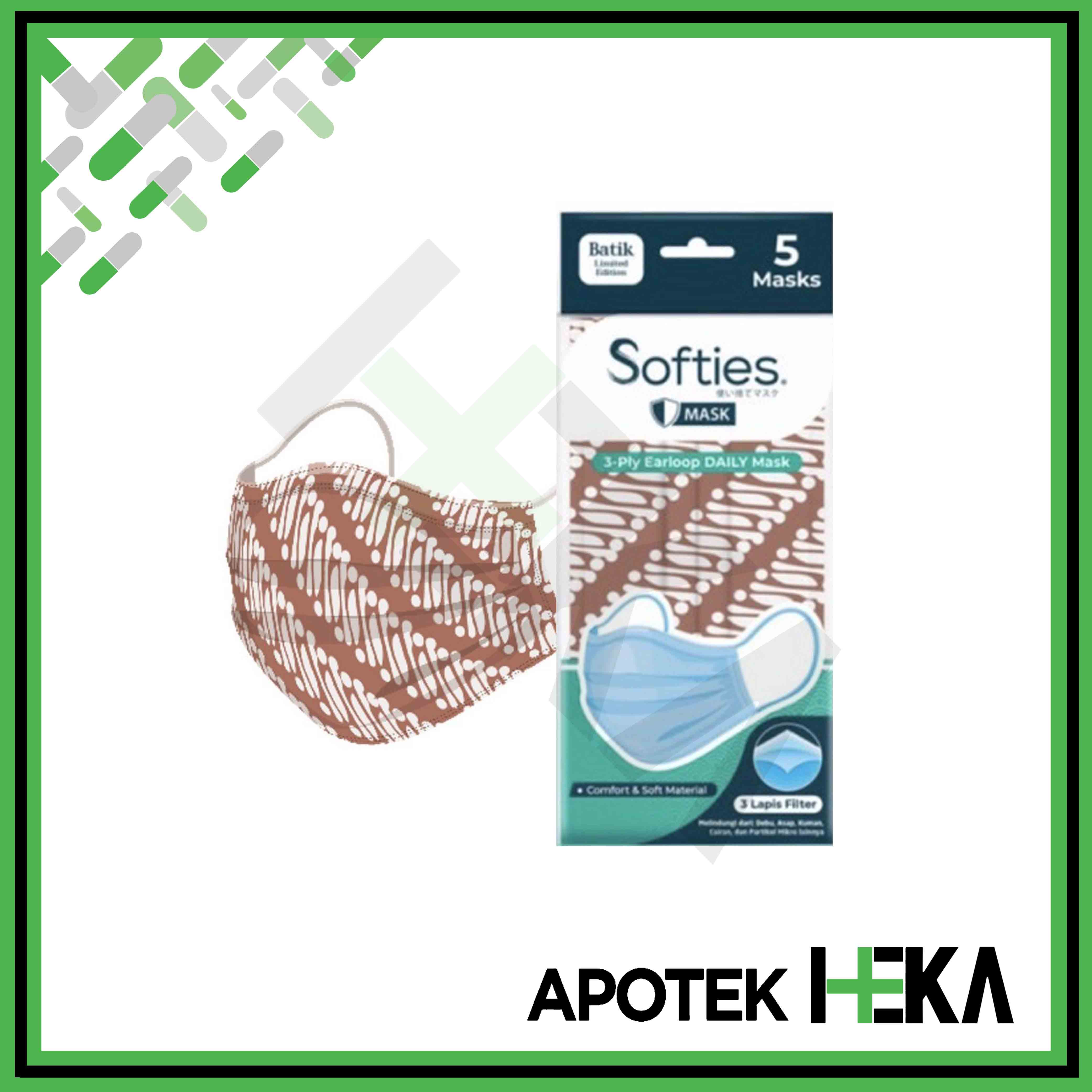 Masker Softies Motif Batik Sachet isi 5 | Lazada Indonesia
