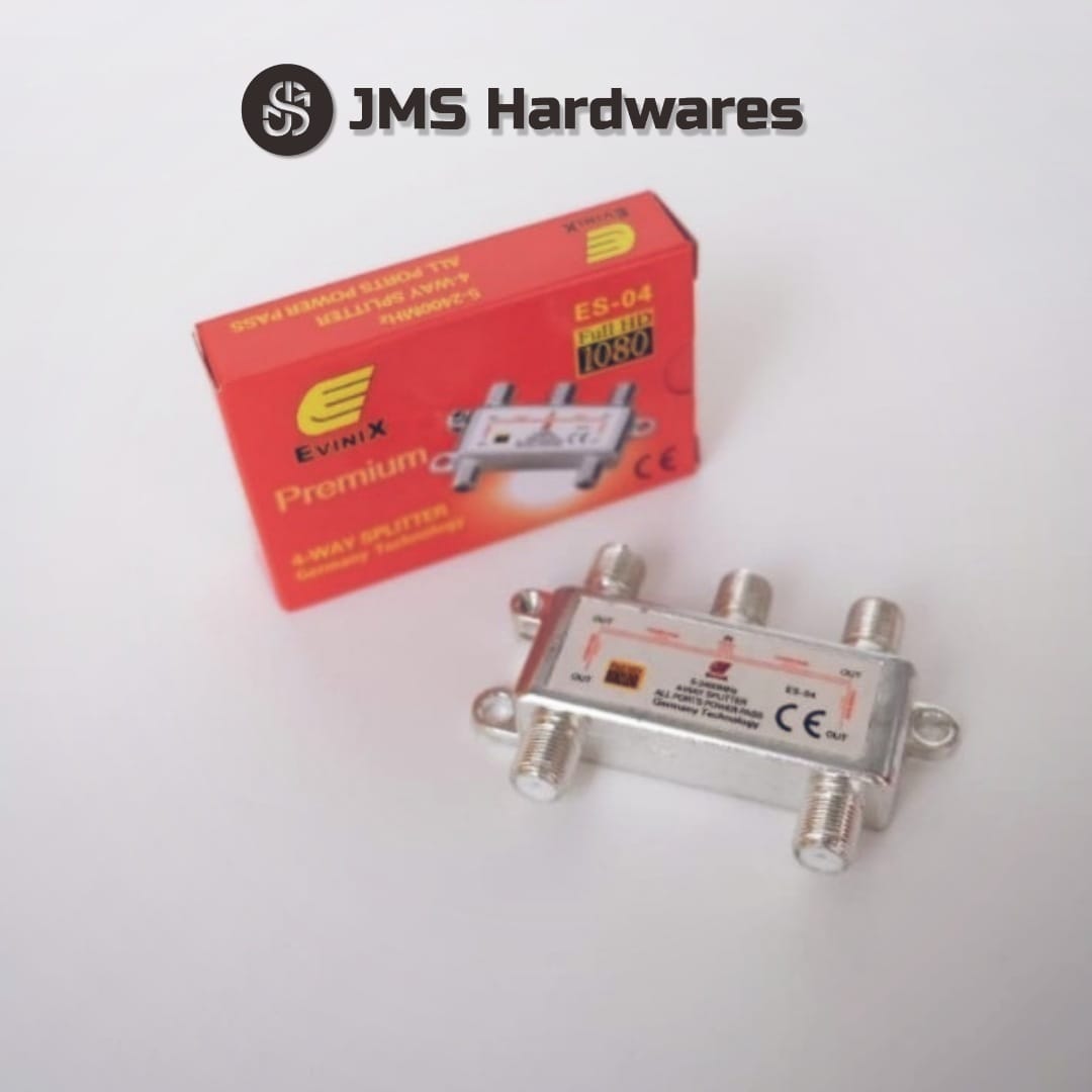 Evinix Splitter 4 Way Power Pass / Spliter Tv Indoor 4 Way Evinix ...