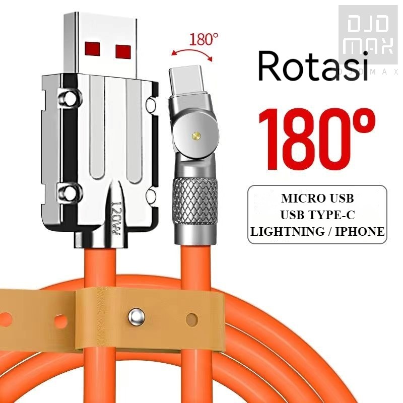 DJDMax Kabel Data 120W Fast Charging Micro USB Type C Cable For iPhone ...
