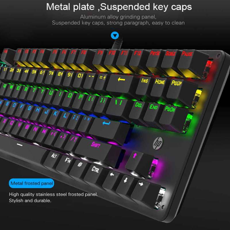 HP Keyboard Gaming GK200 - RGB Blue Switch TKL Mechanical Keyboard ...
