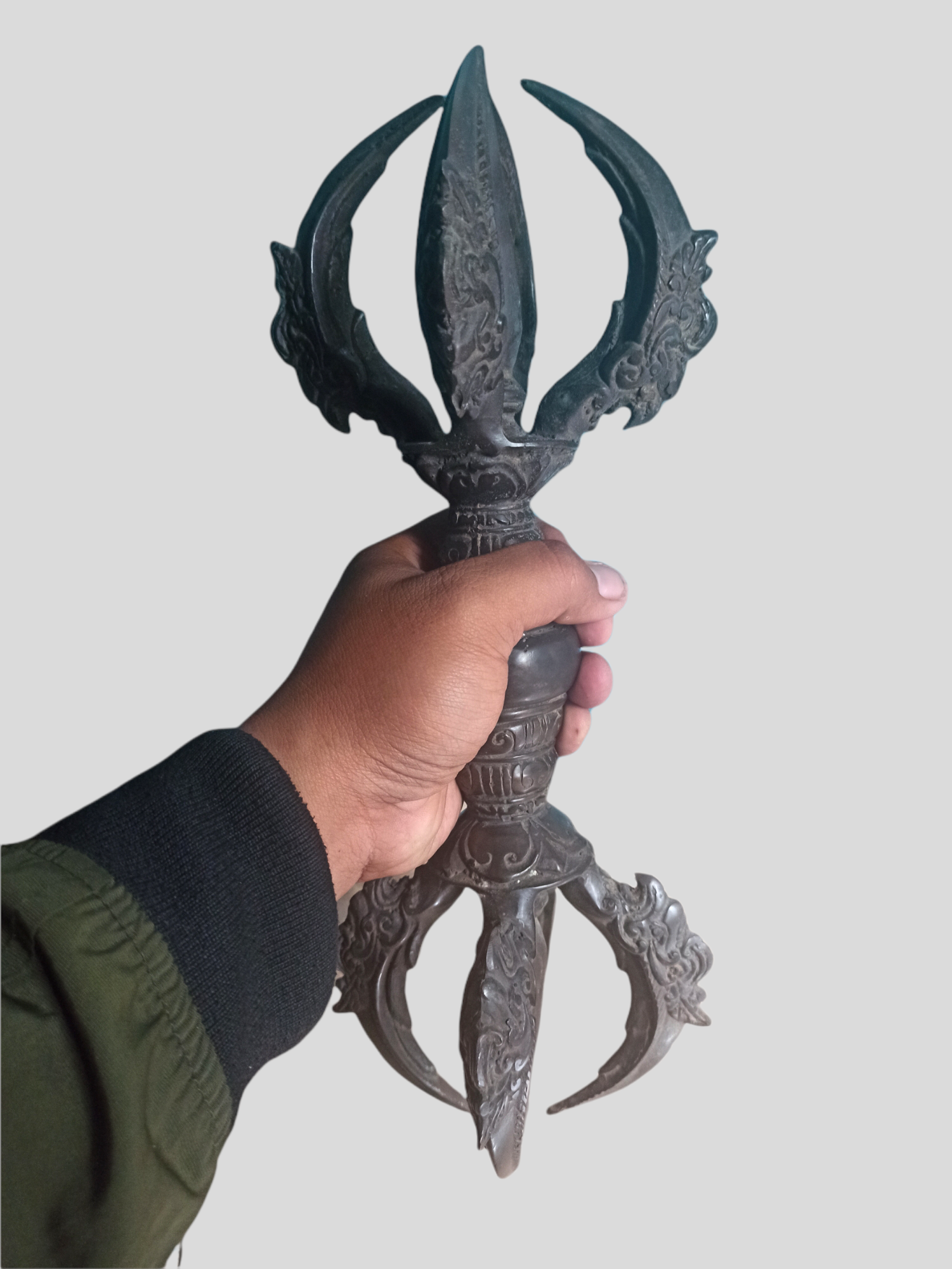 Benda Pusaka Antik Bajra Vajra Senjata Dewa Siwa Besi Kuningan | Lazada ...