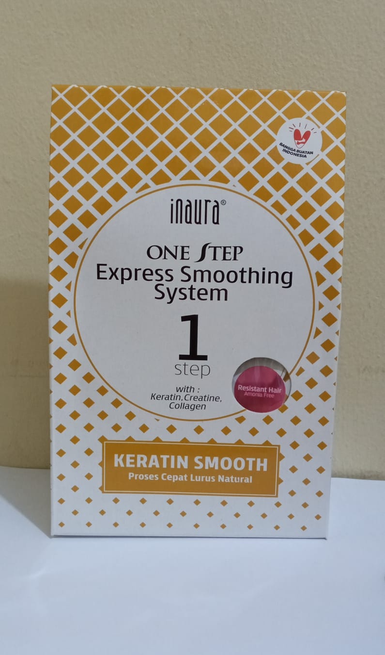 Inaura One Step Express Smoothing System-Pelurus Rambut Resistant PINK 130 ml - (Step 1 130g ...