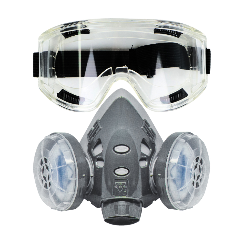 Masker Gas Respirator Full Face Anti Dust Chemical with Safety Anti ...