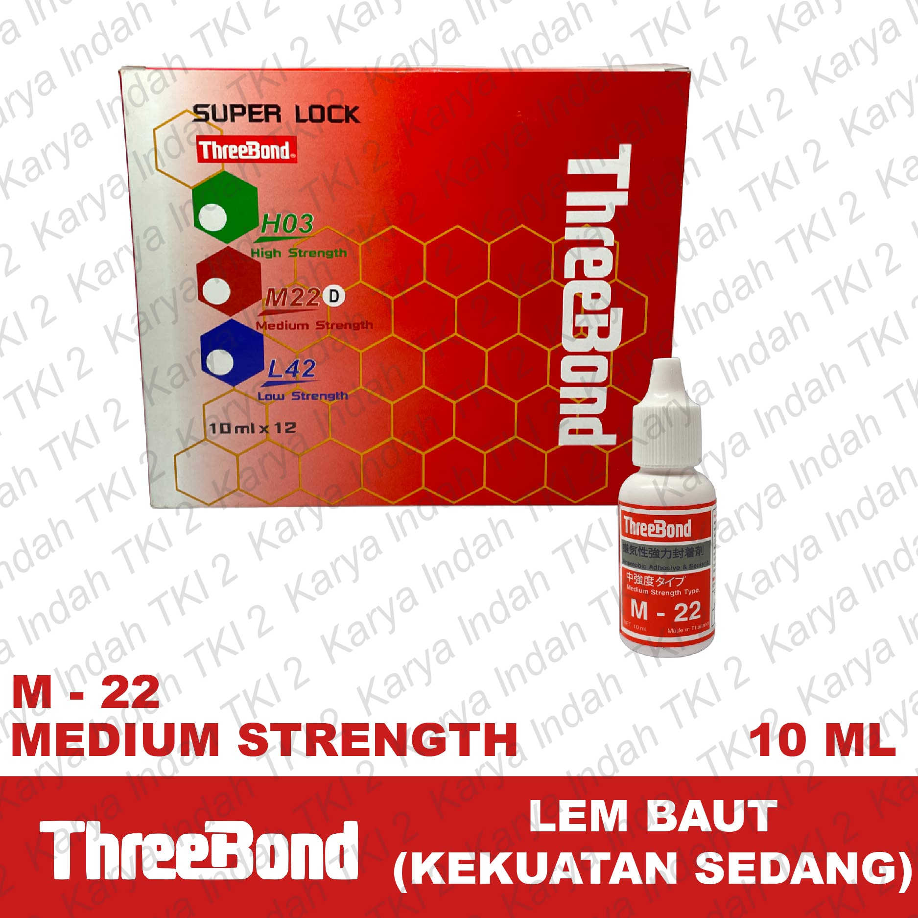 Lem Baut Kekuatan Sedang THREEBOND Super Lock Medium Strength Anaerobic ...