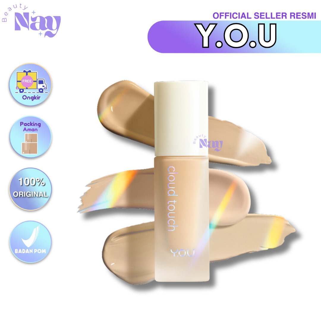 Y.O.U Cloud Touch Blurring Skin Tint Liquid Foundation SPF 25 PA++ Natural Matte Finish Powder ...