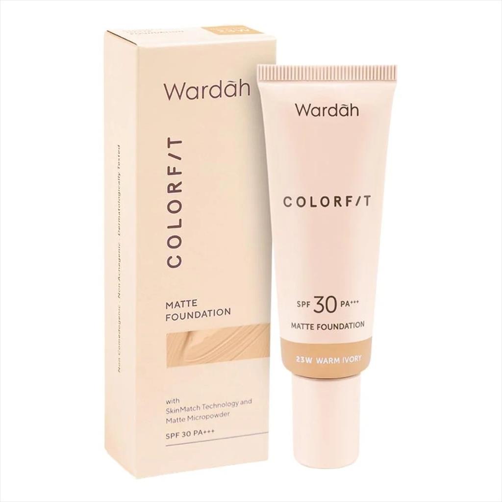 Wardah Colorfit Matte Foundation - 23W Warm Ivory | Lazada Indonesia