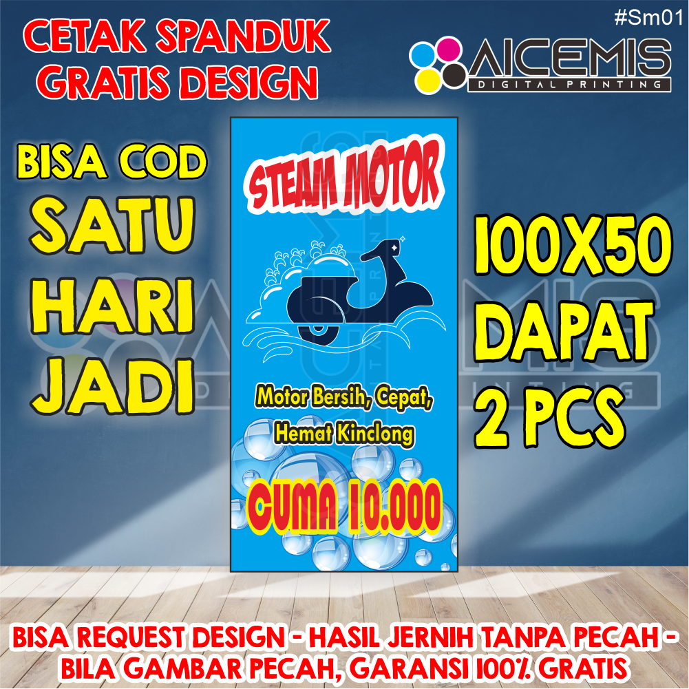 1 HARI JADI !! Spanduk, Banner Cuci Steam Motor | Lazada Indonesia