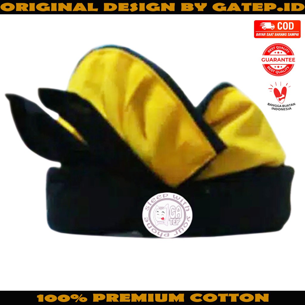 Udeng Bali Hitam Polos Dewasa Setengah Jadi Kombinasi Kuning / Ikat ...