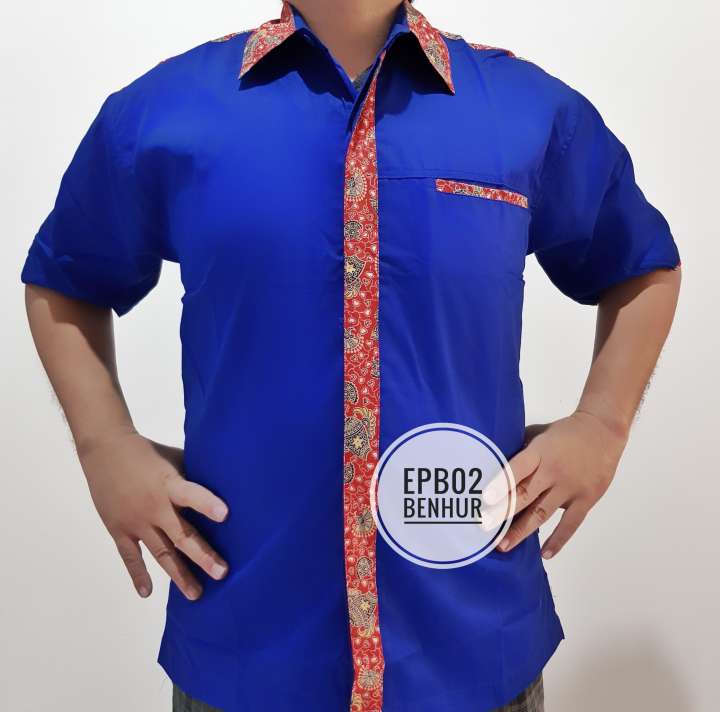 Batik Hem EPB02 Kemeja Kantor Batik PDL Drill PDH | Lazada Indonesia
