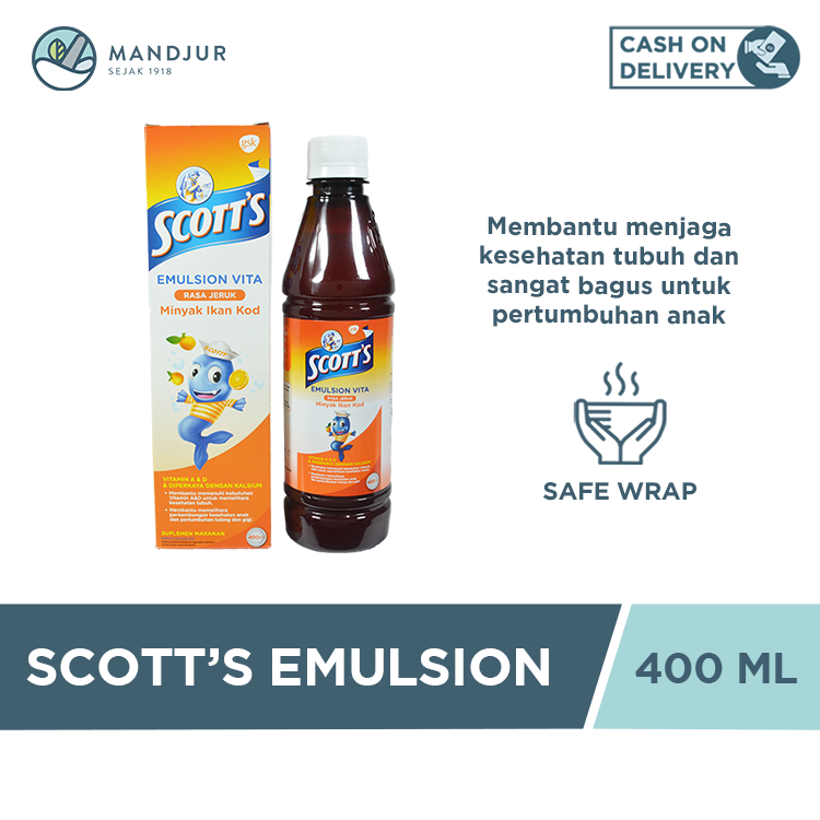 Scott's Emulsion 400 mL - Suplemen Pertumbuhan dan Perkembangan Anak ...