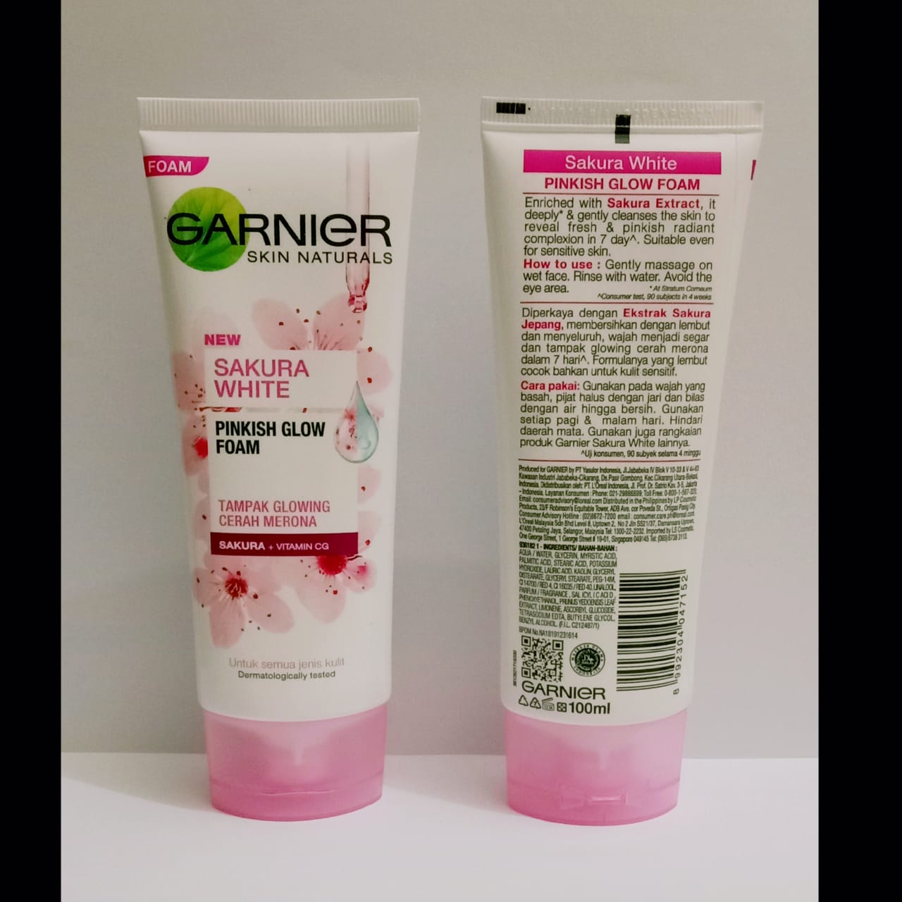 Garnier Sakura WHITE PINKISH GLOW FOAM 100ML | Lazada Indonesia