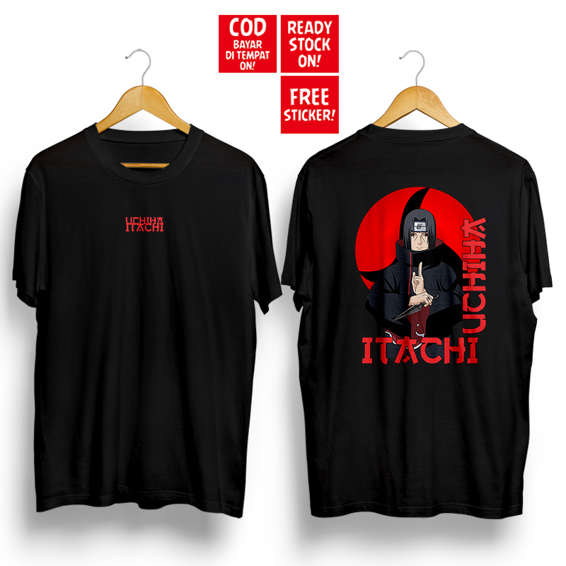 BAJU KAOS ITACHI UCHIHA NARUTO AKATSUKI SASUKE SHARINGGAN ANBU KONOHA ...