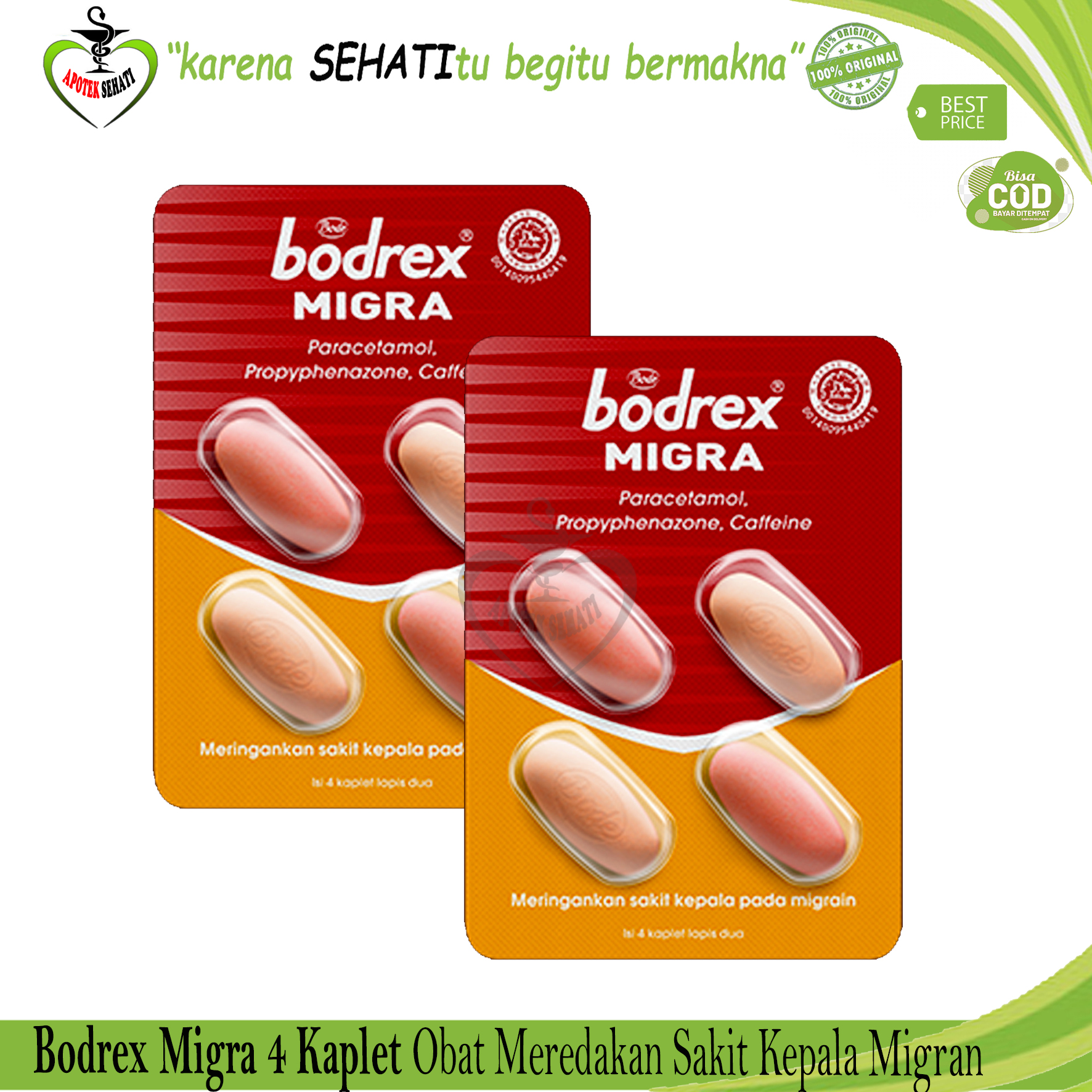 Bodrex Extra Migra Flu Batuk Sakit Kepala Flu dan Batuk Per 3 Strip | Lazada Indonesia