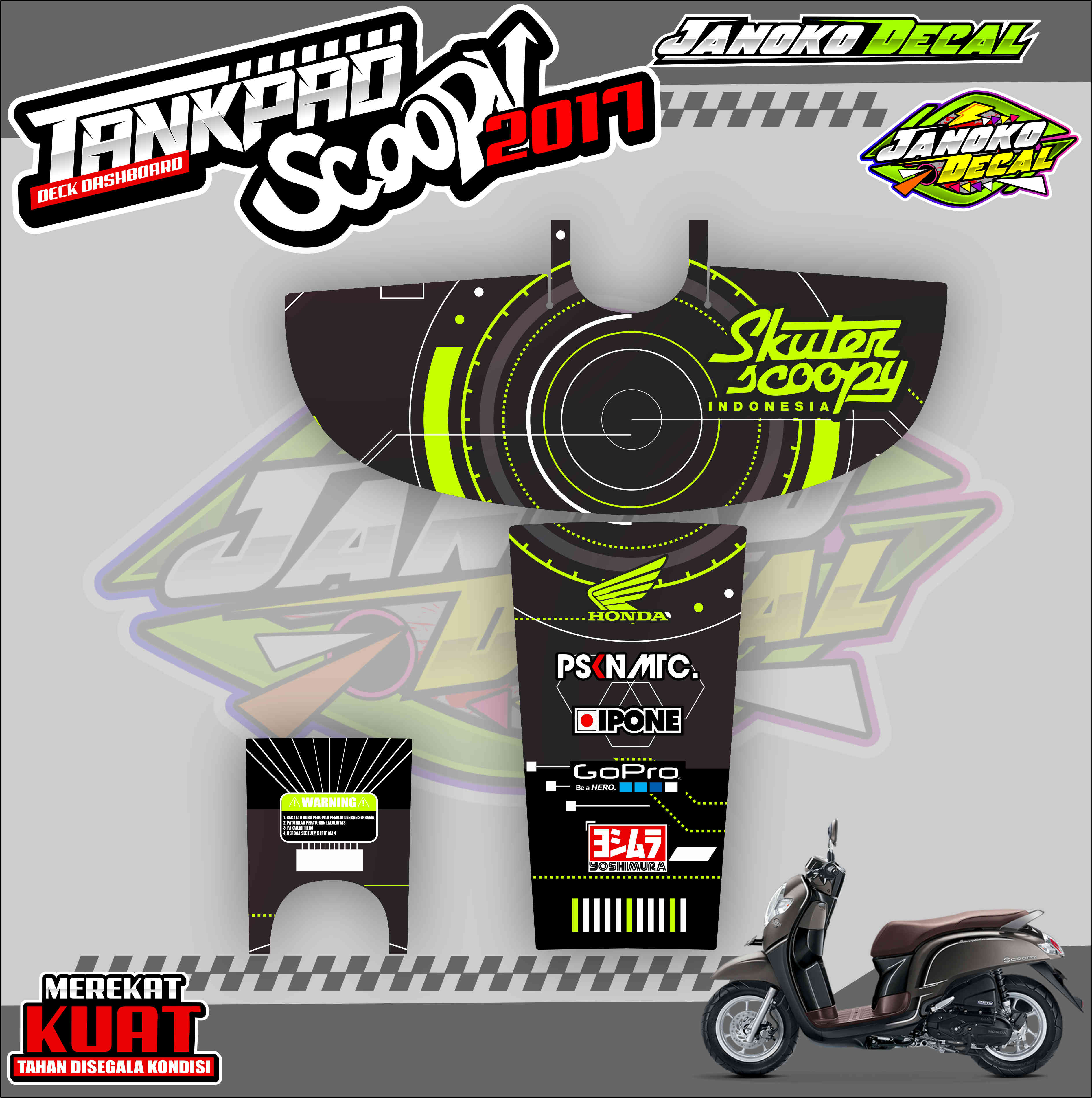 STRIPING STICKER VARIASI SCOOPY PELINDUNG DASHBOARD TANKPAD STICKER ...