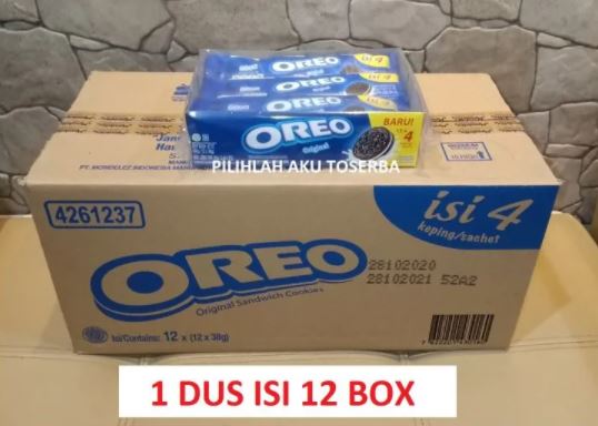 Biskuit Oreo Coklat 12 x 38 gr ( HARGA 1 DUS ISI 12 BOX ) | Lazada ...