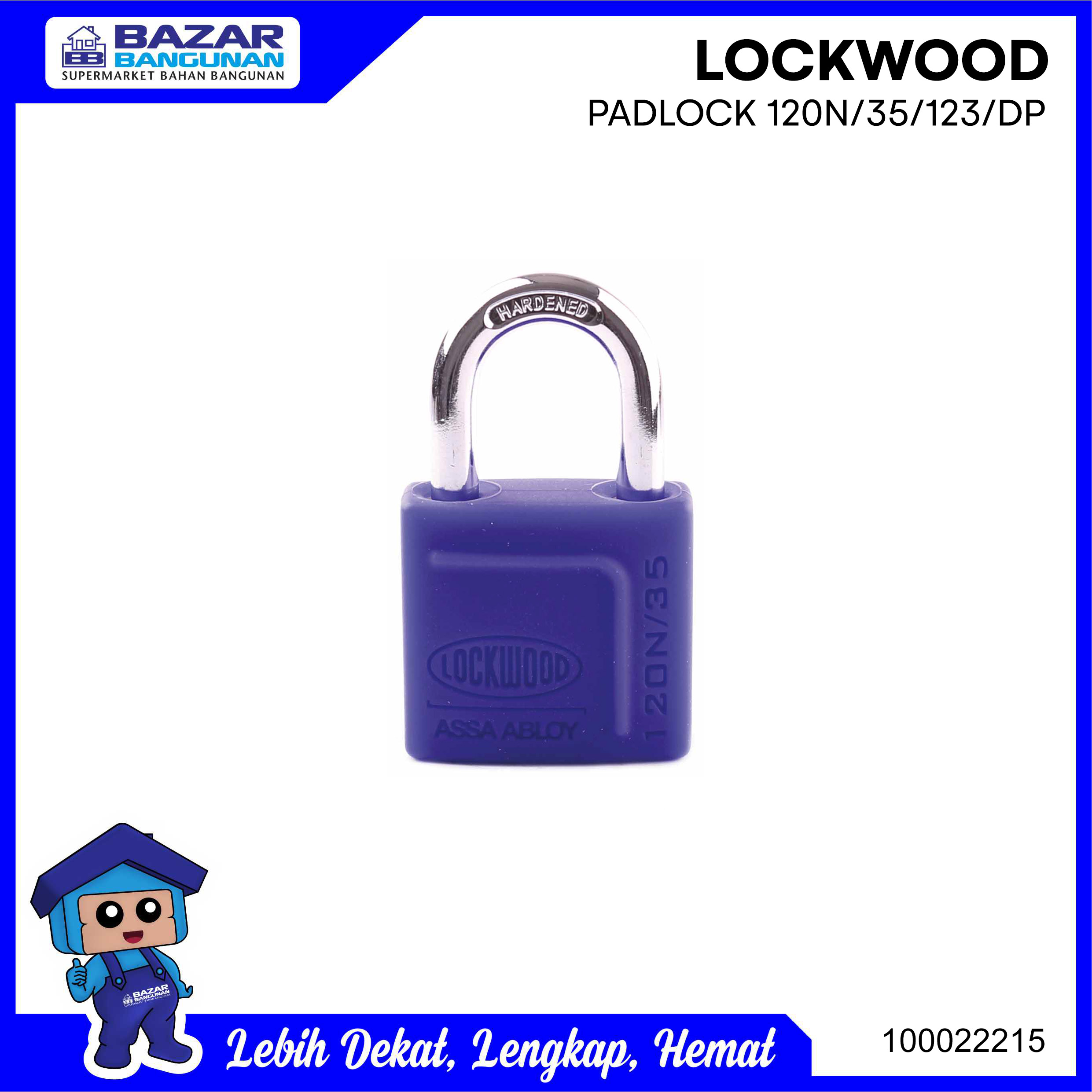 GEMBOK / PADLOCK LOCKWOOD 120N/35/123 DP 120N/35/123/DP BIRU / BLUE ...