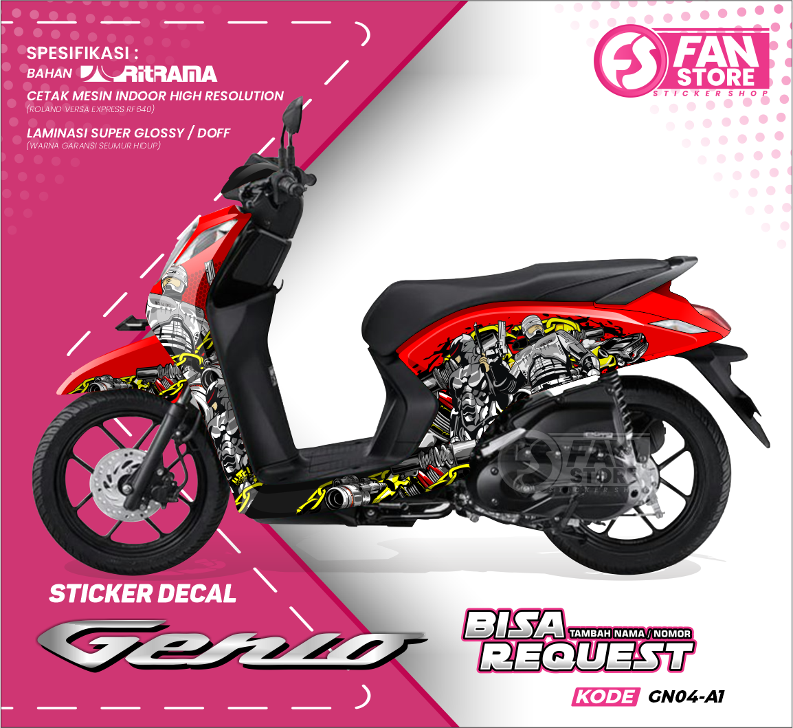 Sticker Decal Honda Genio Fullbody - Decal Motor Genio Merah Robocop ...