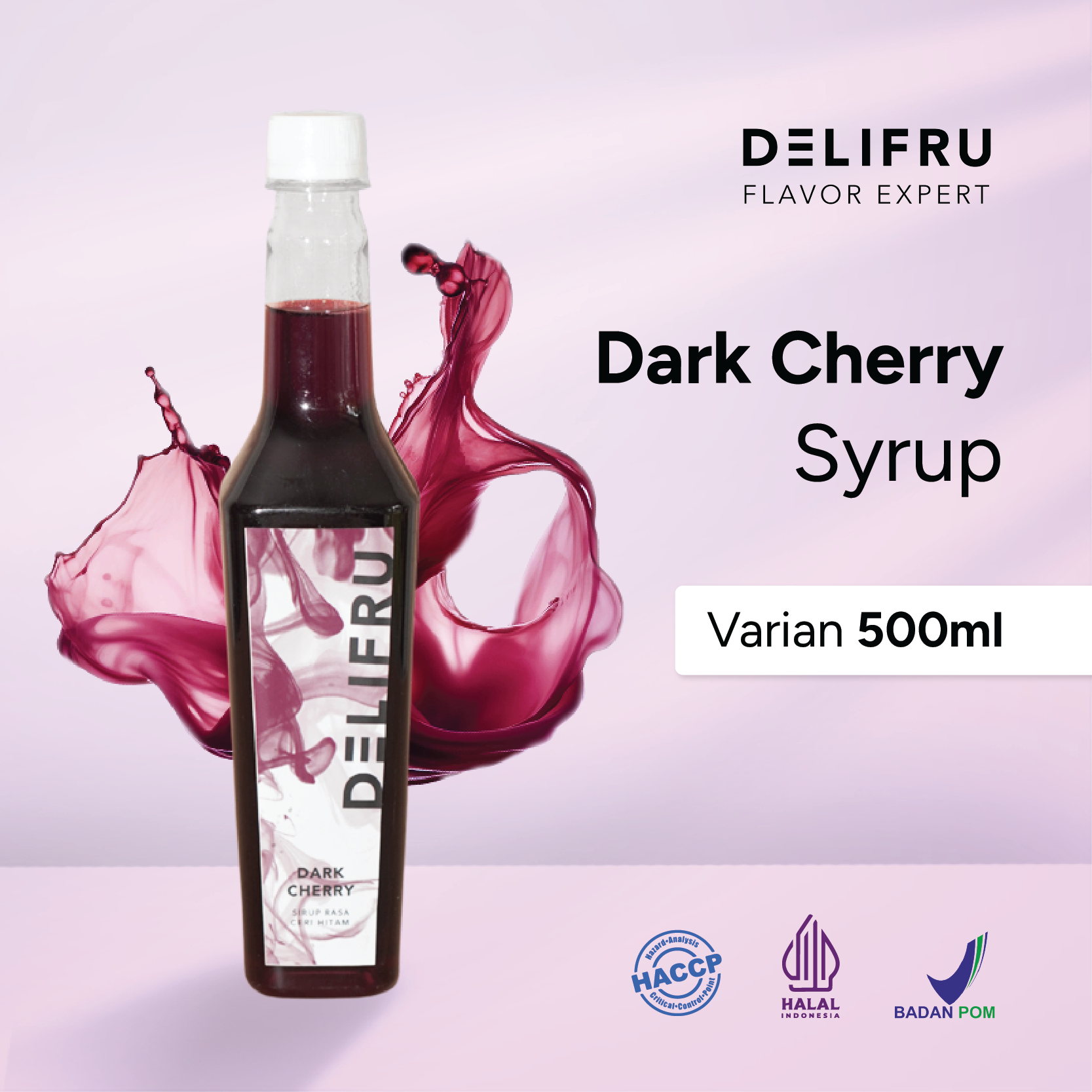 Dark Cherry Syrup Delifru 500 ml - Sirup Ceri Hitam Premium | Lazada ...