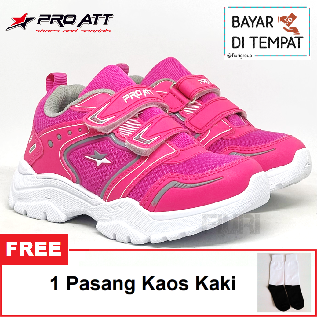 FIURI - Pro ATT - KIM 020 V 28-33 Pink Abu - Sepatu Kets Anak Perempuan ...
