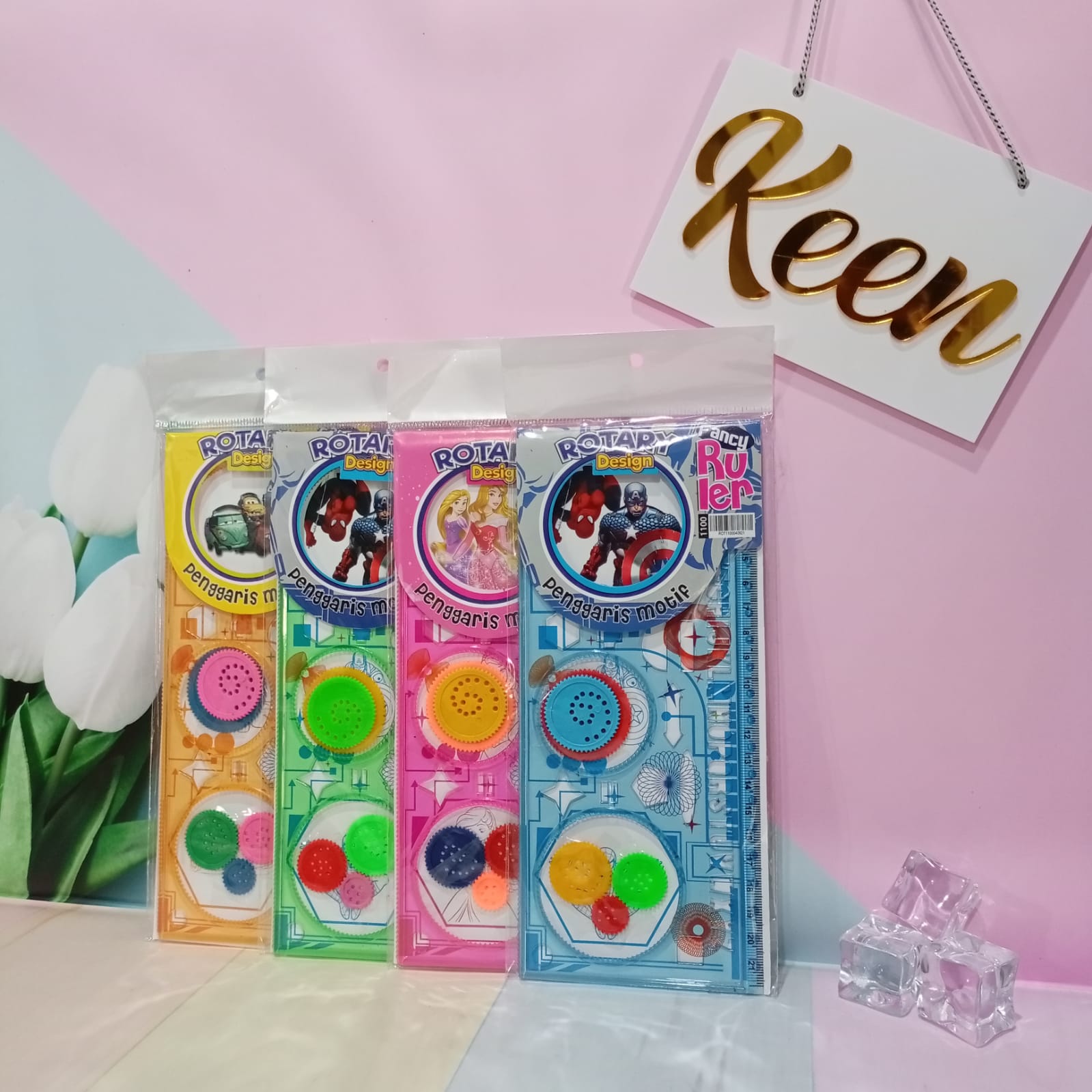 Garisan ROTARY bunga/pattern ruler design/spirograph geometrik ruler ...