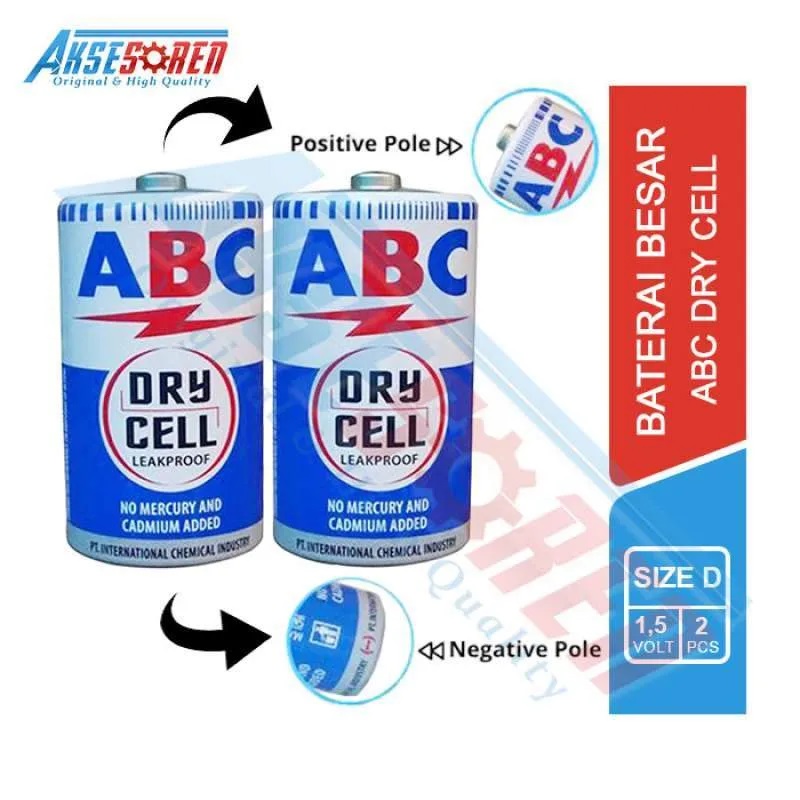 Baterai Besar ABC Tipe Ukuran D / Battery Size D Dry Cell [1.5V ...