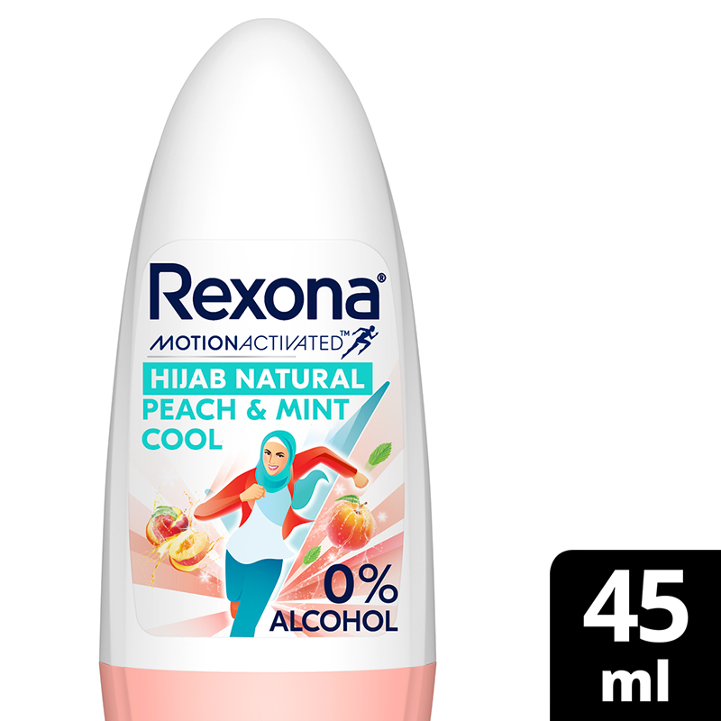 Rexona Women Antiperspirant Deodorant Hijab Peach & Mint Cool Roll On 45ml | Lazada Indonesia
