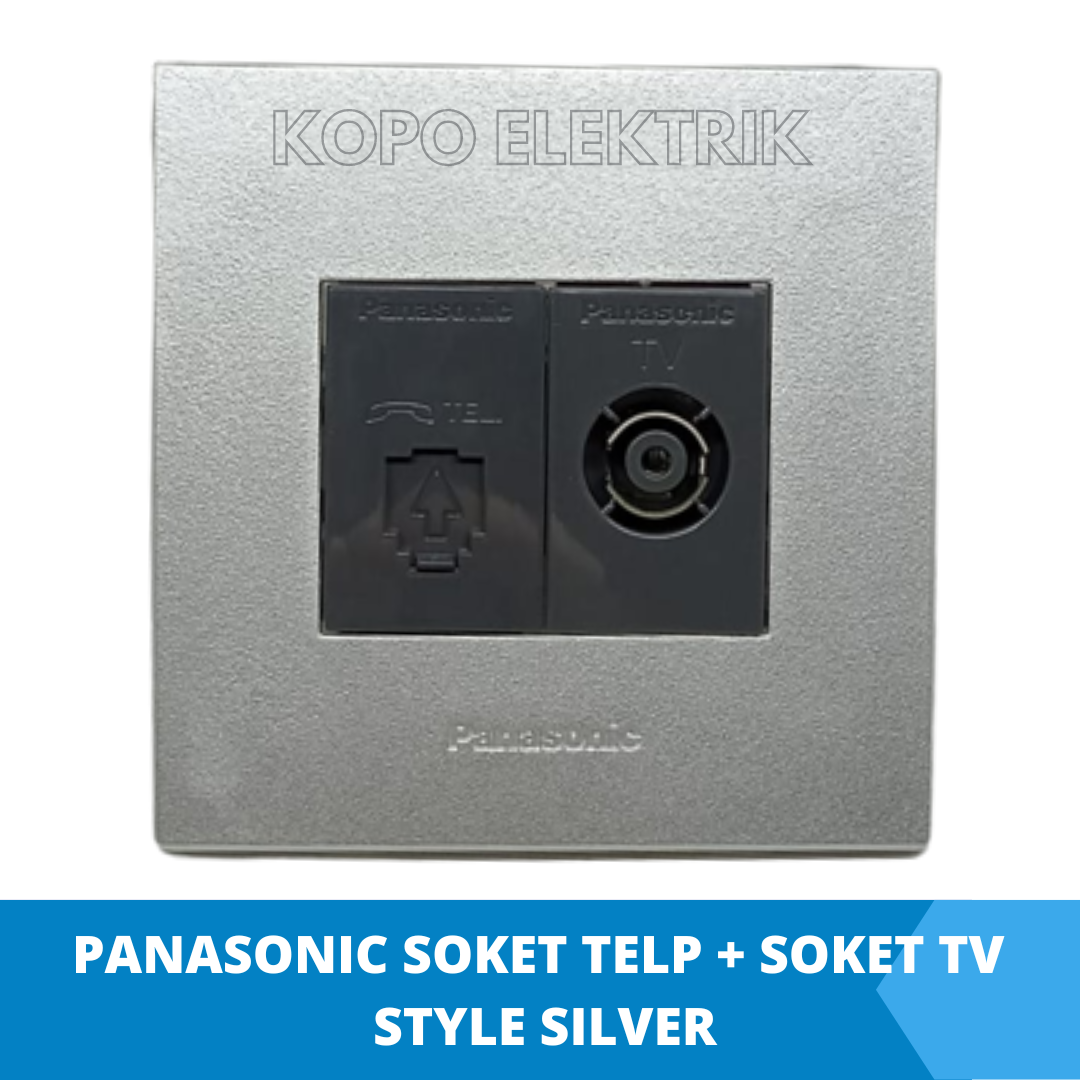 Panasonic Soket TV + Soket Telp Style Silver Minimalis Tanam | Lazada ...