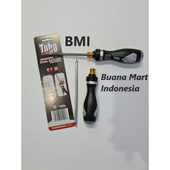 Obeng TOHO Bolak Balik | Obeng Plus Minus | Dual Ratchet Screwdriver ...