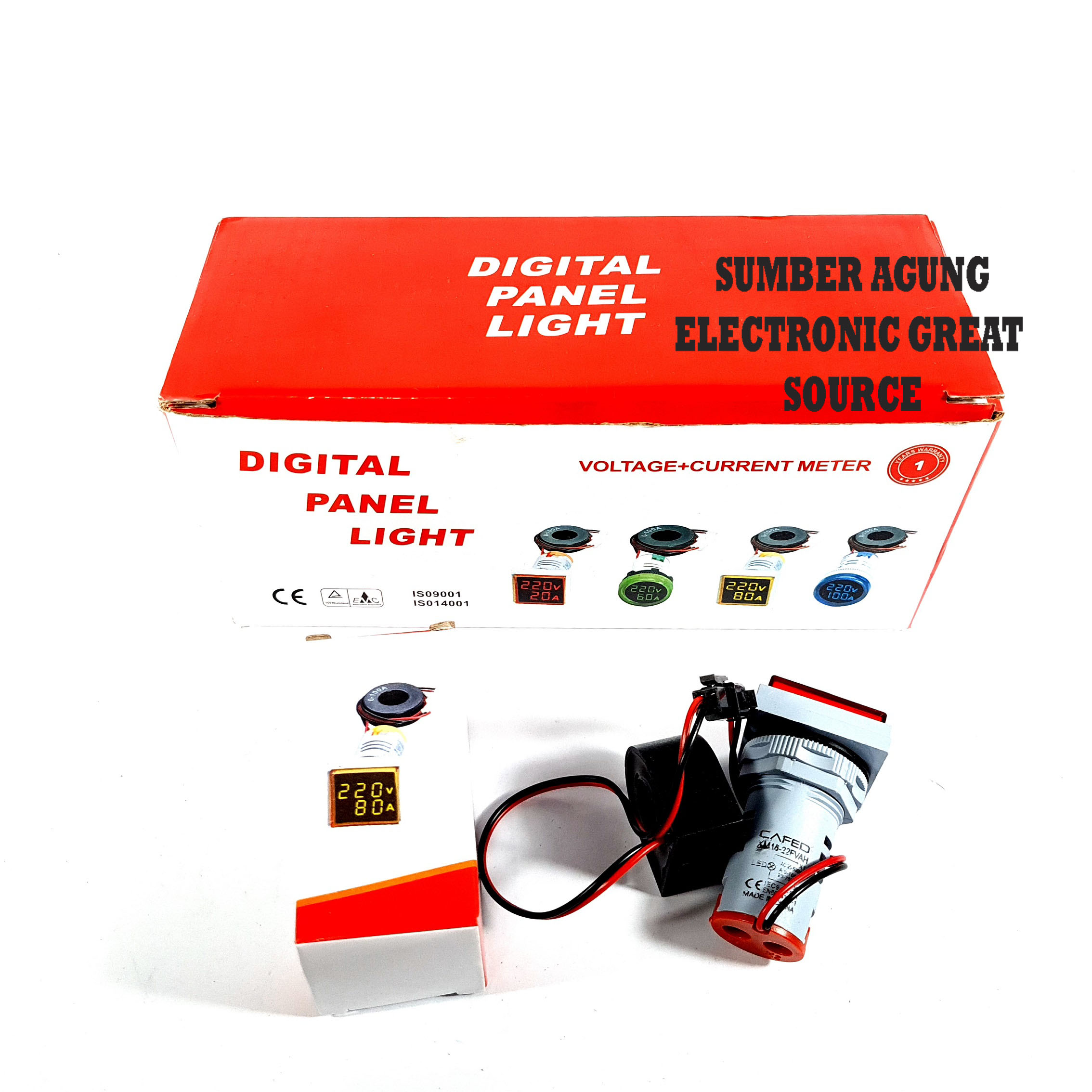Digital Panel Light Kotak 3 Display Voltage Volt Ampere CT HZ Pilot ...