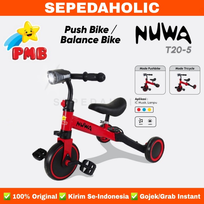Sepeda Roda Tiga 3 Push Balance Bike PMB NUWA T 20 5 Tricycle Anak ...