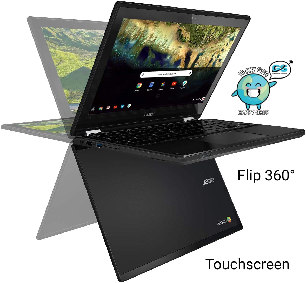 LAPTOP ACER A17 CHROMEBOOK 2in1 YOGA FLIP TOUCHSCREEN RAM 4GB eMMC 16GB ...