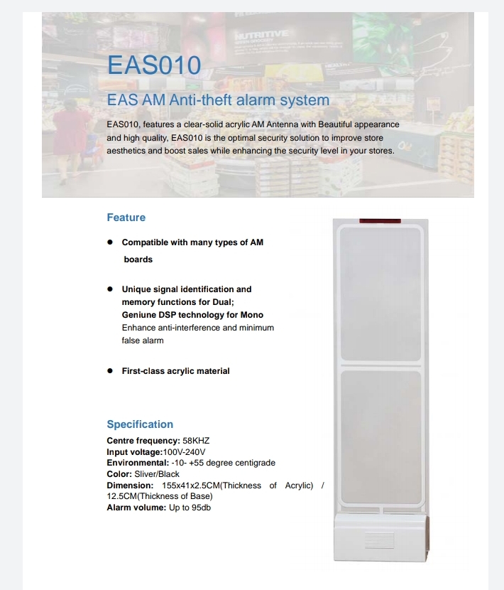 Tiang Panel EAS sensor sistem Alarm Security AM System Acrylic 58 KHZ ...