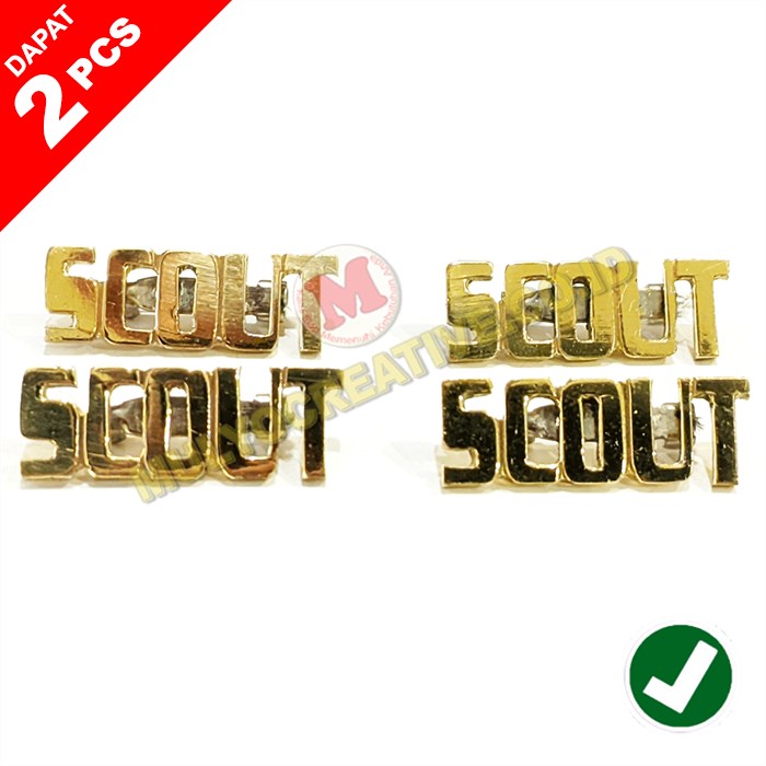 Pin Bross Tulisan Scout – Pin Lencana Scout Pramuka Full Logam Kuningan ...