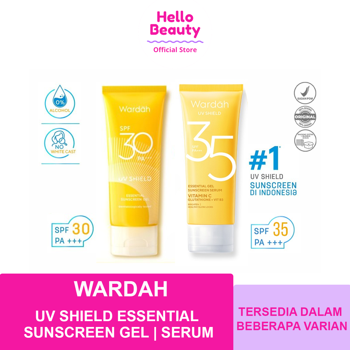 Wardah UV Shield Essential Sunscreen Gel SPF 30 40ml | Lazada Indonesia