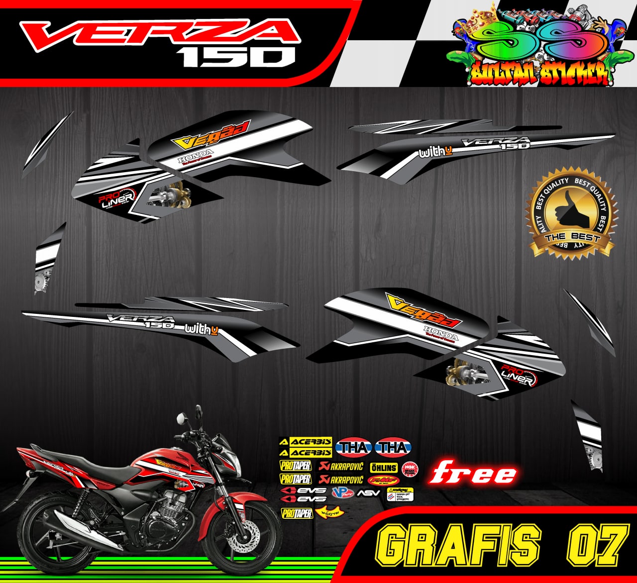 Stiker Variasi Streaping Decal List Motor Honda VERZA 150 - Grafis 07 ...