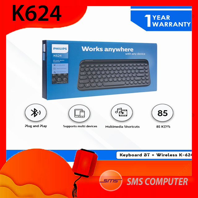 Philips K624 Keyboard Bluetooth + Wireless Multi-Device K-624 / Ori | Lazada Indonesia