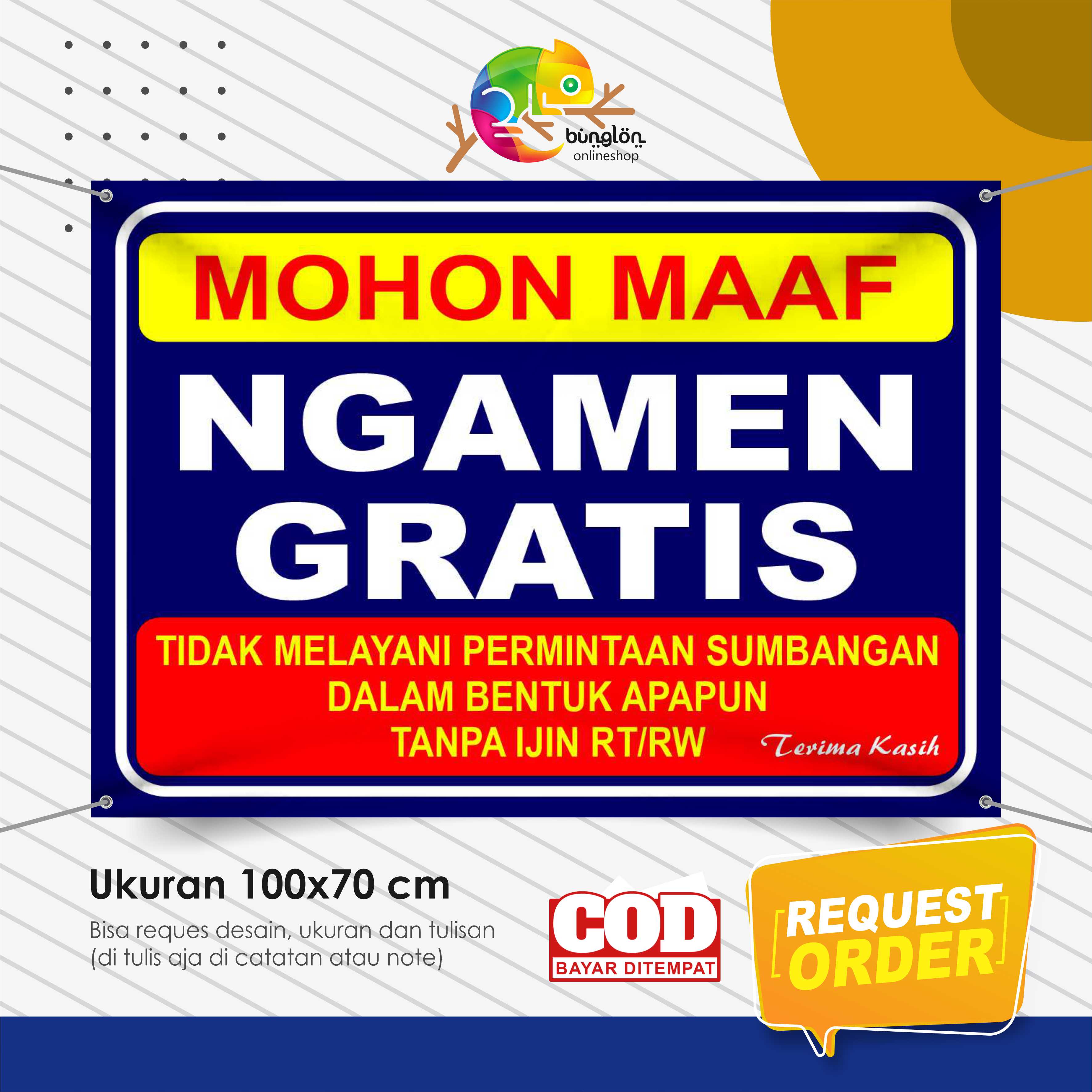 Spanduk Banner 80x60 Mohon Maaf Ngamen Gratis | Lazada Indonesia