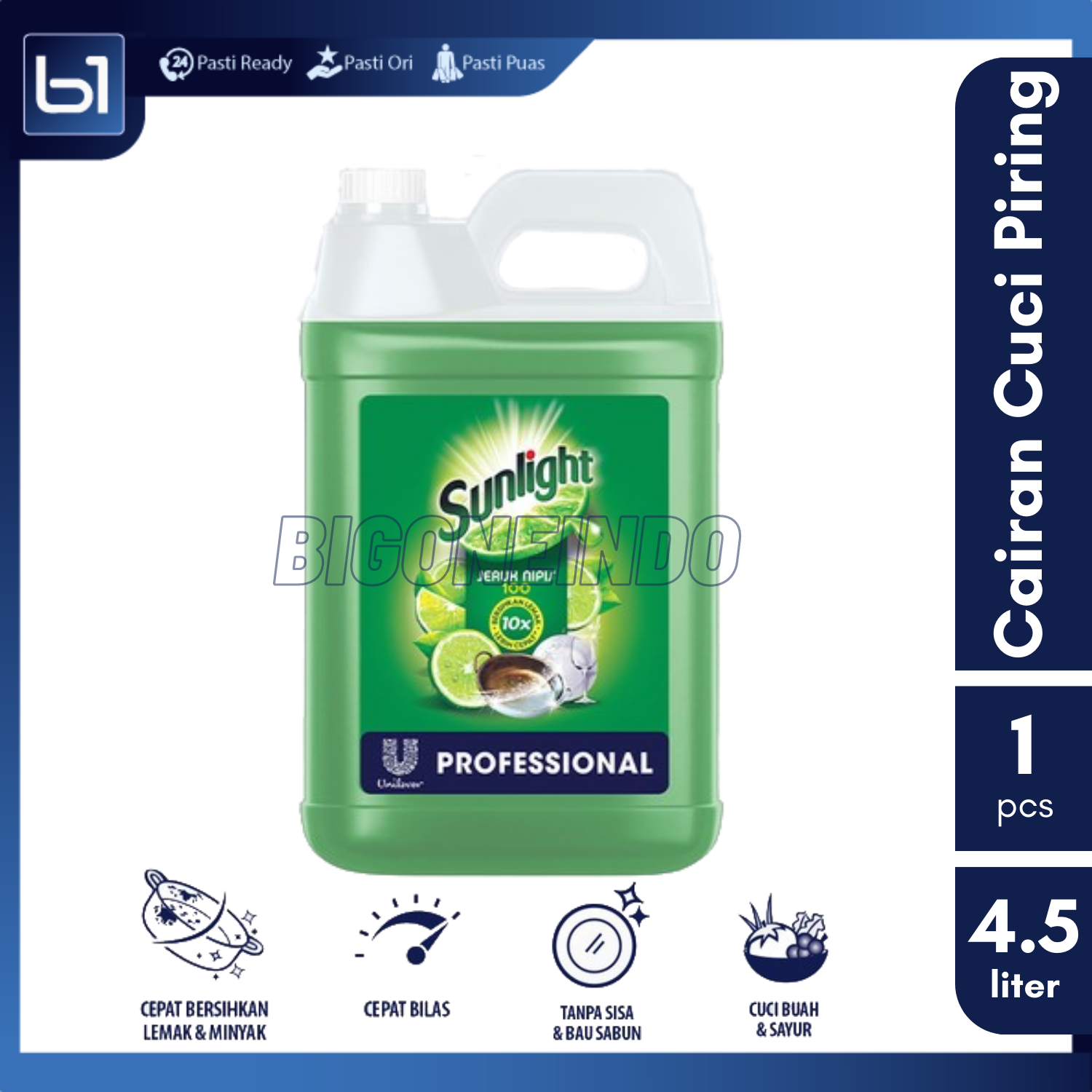 Sunlight Professional 4.5L Original Sabun Cuci Piring Cair Jeruk Nipis ...