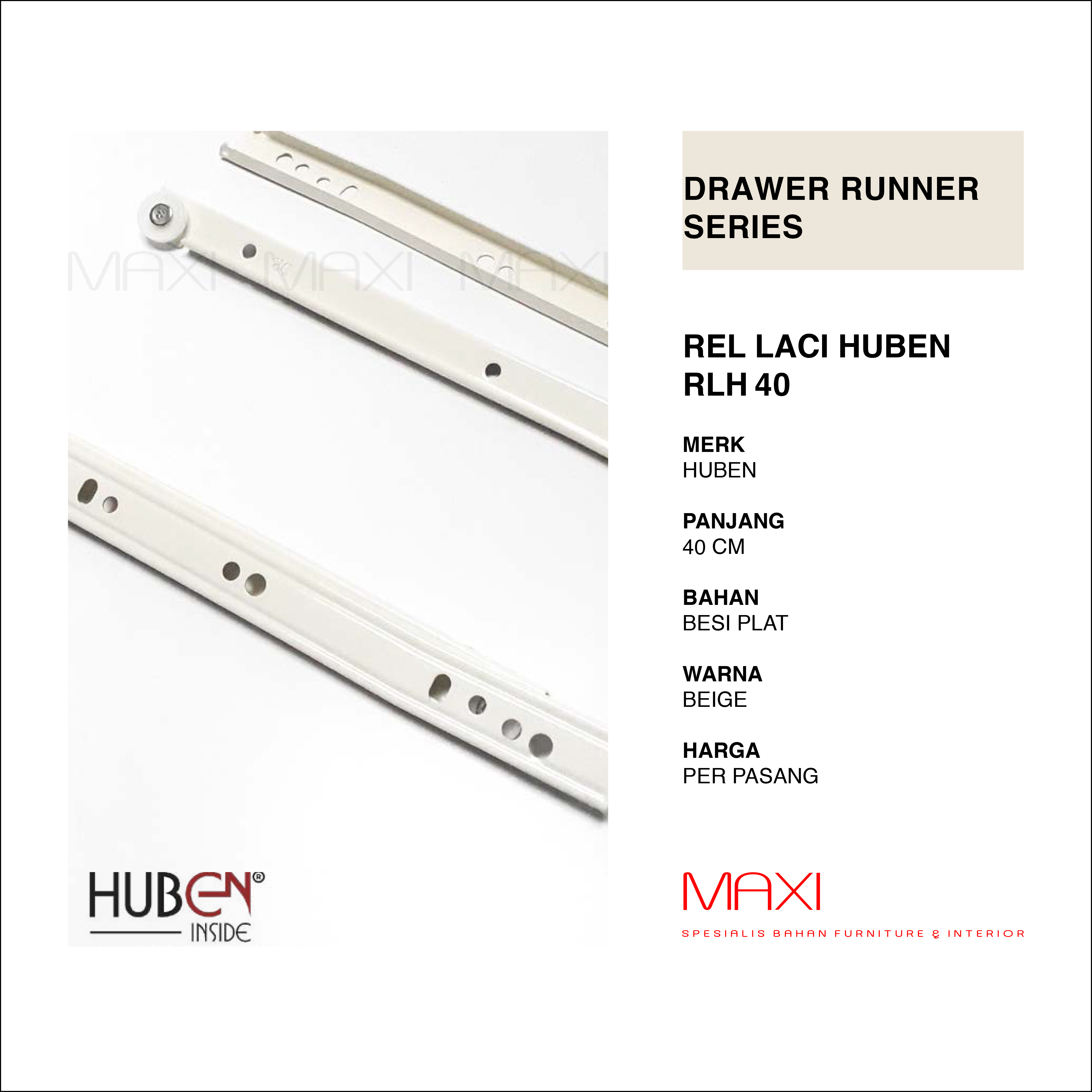 REL LACI HUBEN 40 CM PUTIH DRAWER CABINET SLIDE | Lazada Indonesia