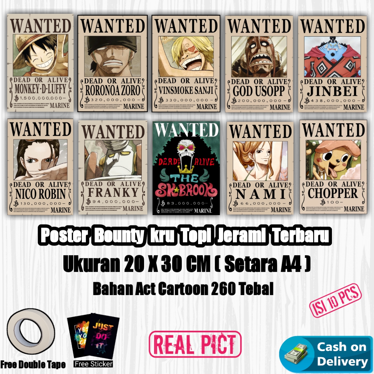 Poster dinding bounty one piece KRU TOPI JERAMI TERBARU - Ukuran 20x30 ...