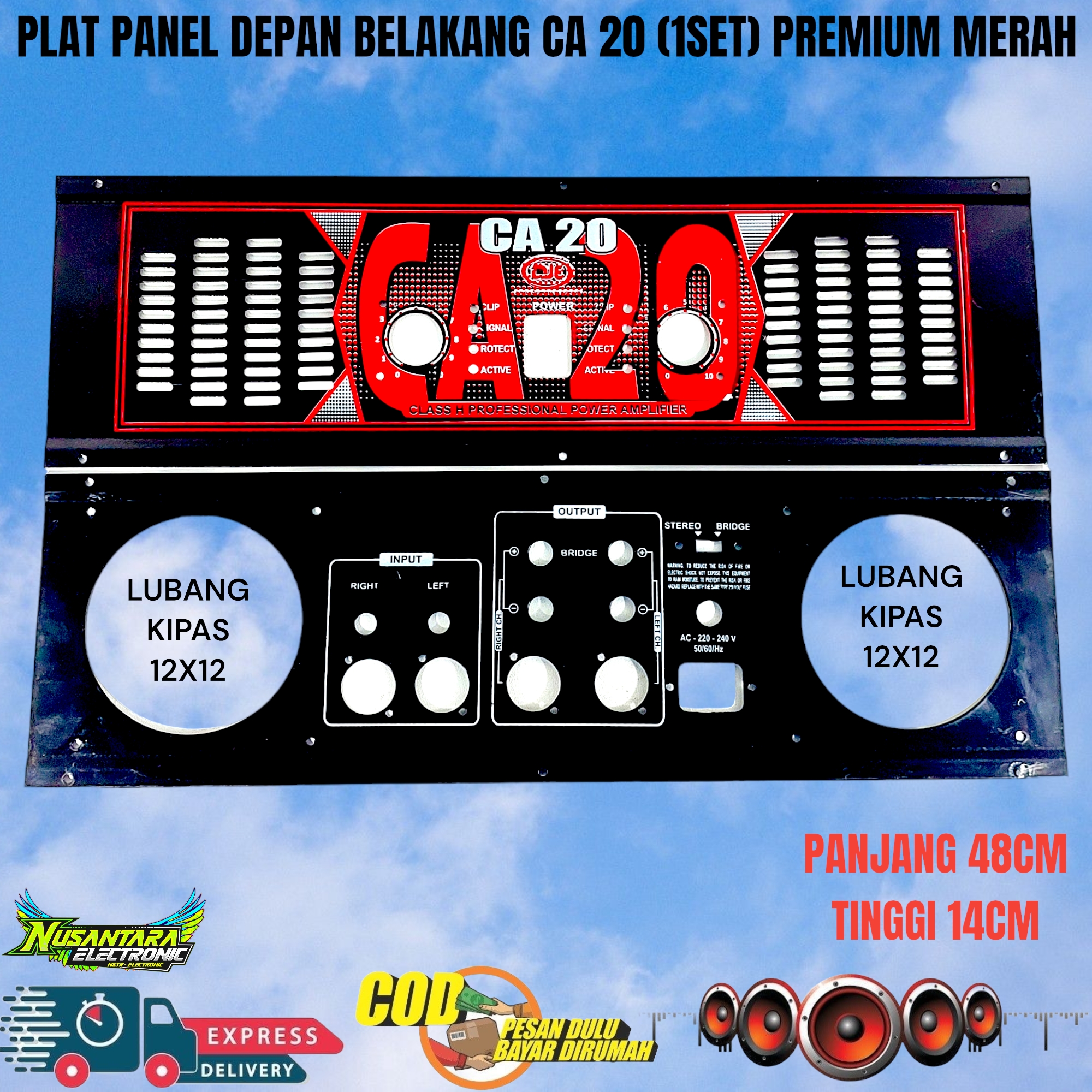 PANEL CA20 PREMIUM (1SET) PLAT COVER CA 20 BOX PANEL DEPAN BELAKANG ...