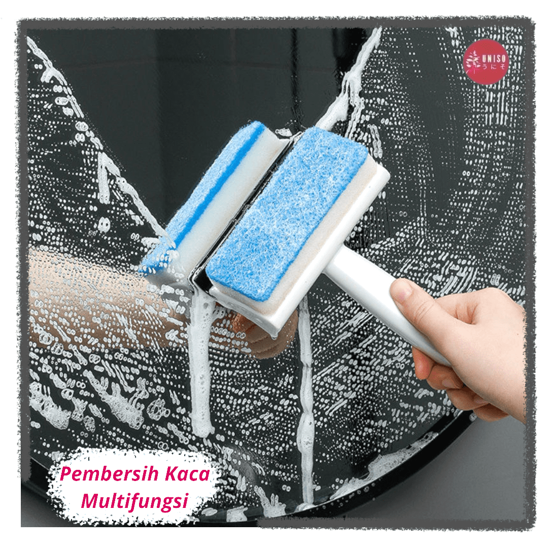 UNISO - PEMBERSIH KACA 2 IN 1 GLASS BRUSH MIRROR CLEANER WIPER CLEANING ...