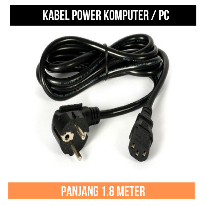 Kabel Power PC Komputer CPU Supply PLN AC Kabel Lubang 3 | Lazada Indonesia