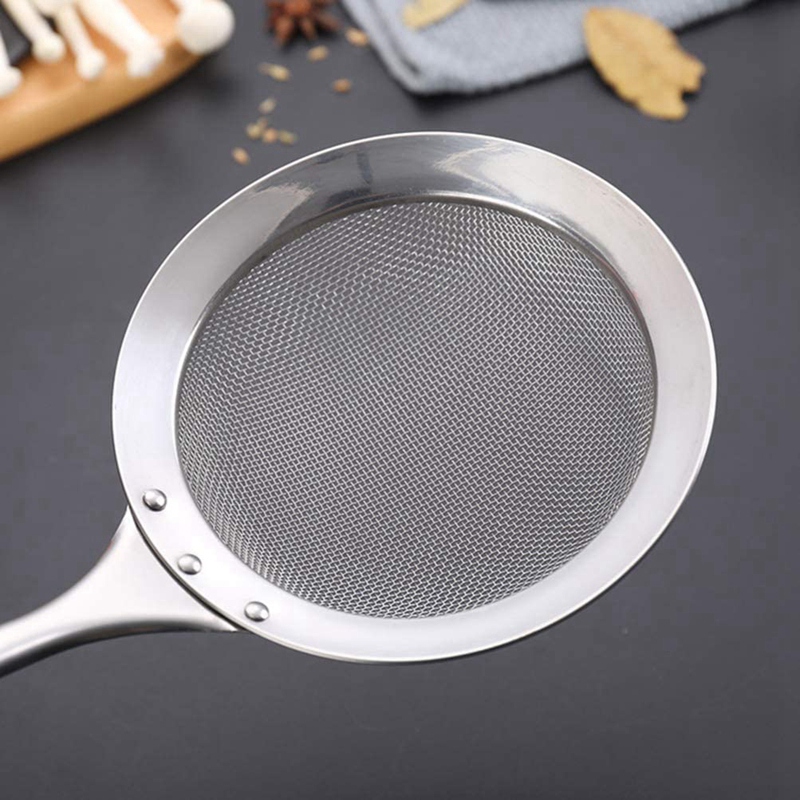 Stainless Steel Mesh Skimmer Strainer Wire Sieve Sifter Strainer Ladle ...